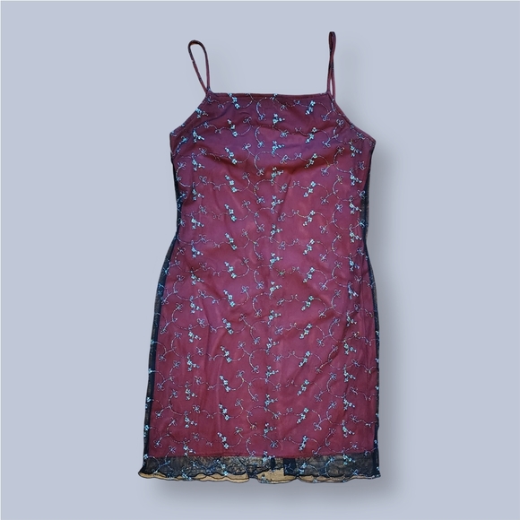 mandee | Dresses | Y2k Vintage Goth Dress Fairy Grunge Romantic Red ...